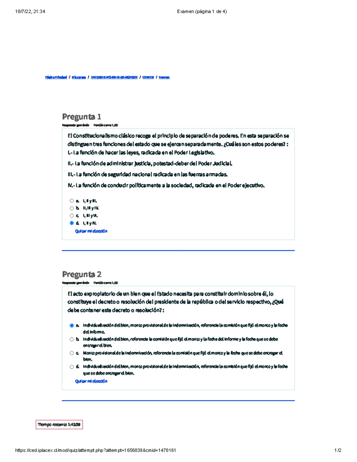 Prueba 2 - Derecho Administrativo - Análisis y Respuestas Correctas - Studocu