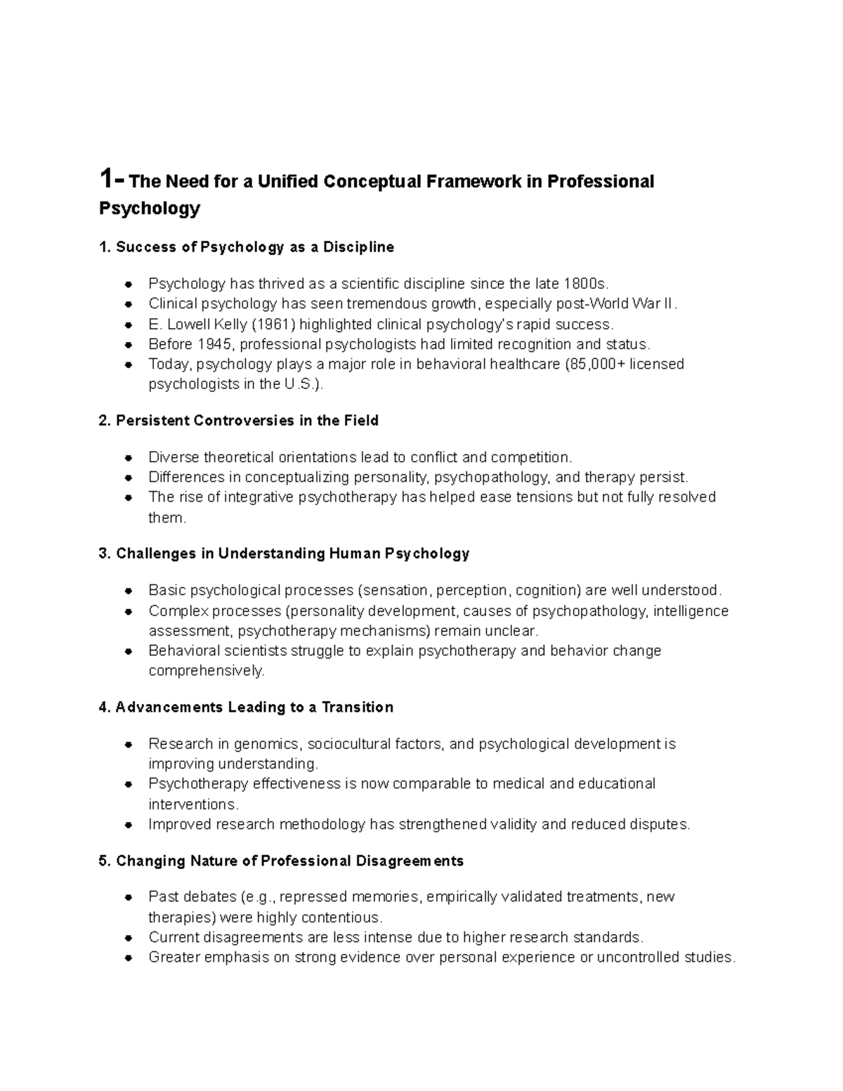 Unified Conceptual Framework in Professional Psychology: Insights from ...