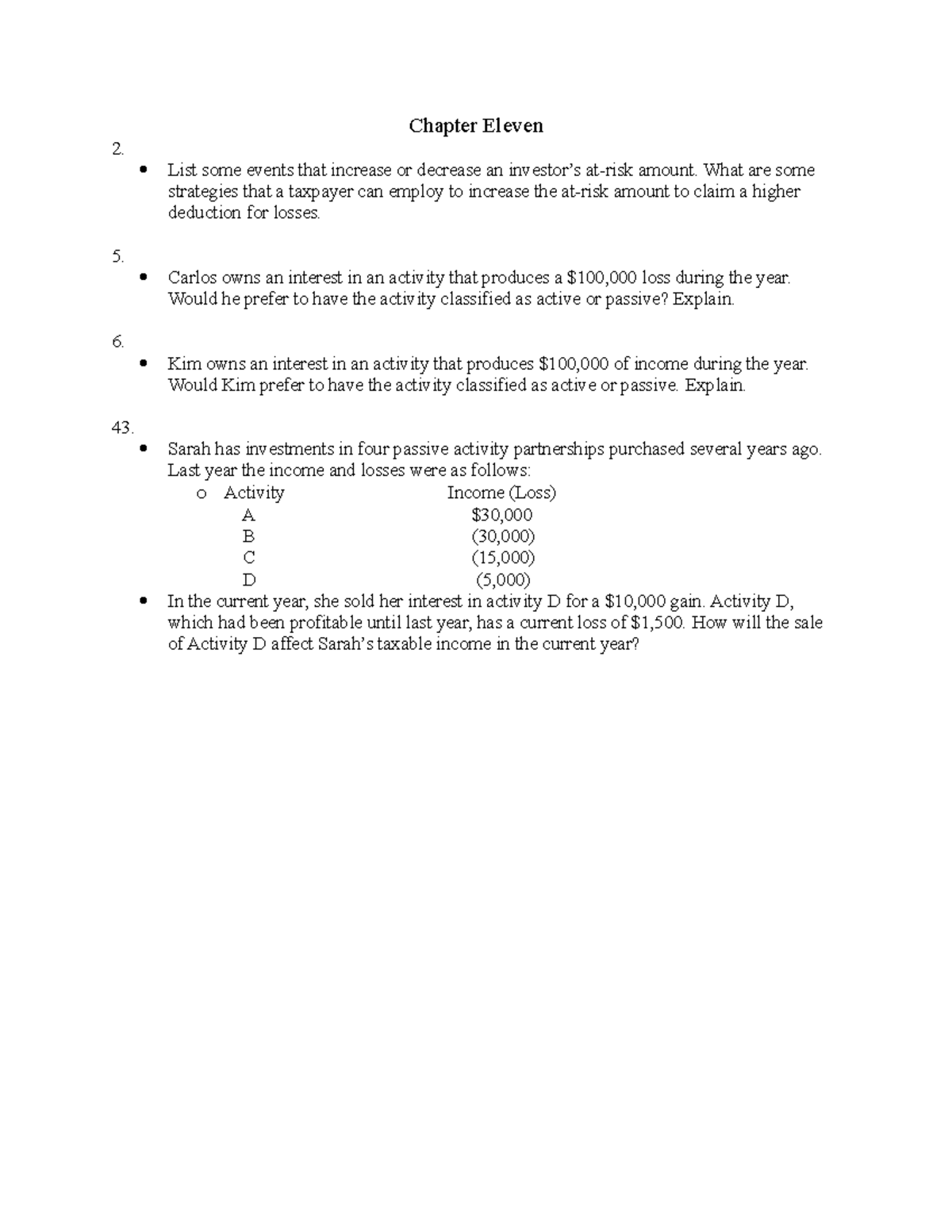 Exam 3 Practice Questions - Tax Strategies and Involuntary Conversions - Studocu
