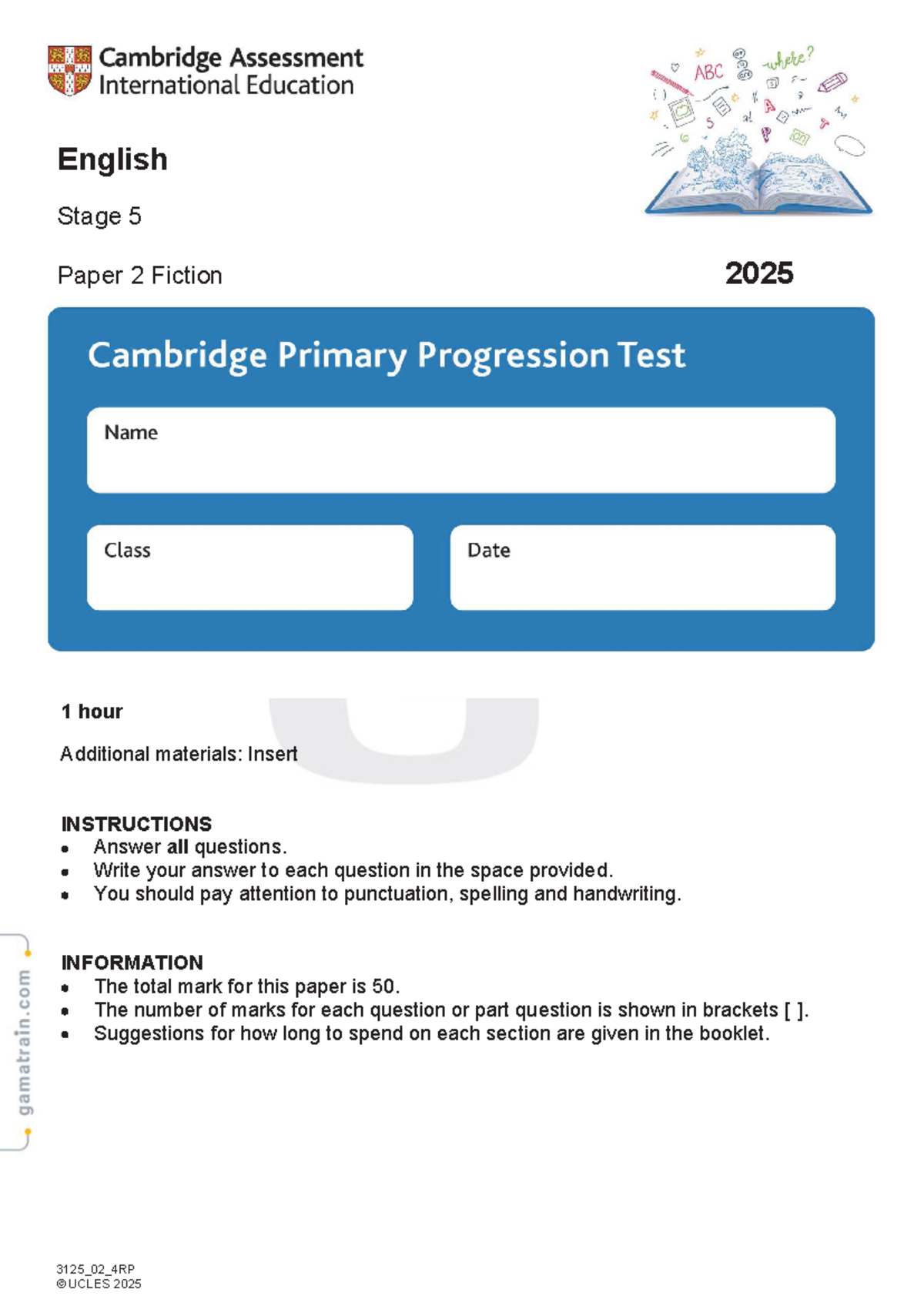English Stage 5 Paper 2 Fiction Exam 2025 - 1 Hour - Studocu