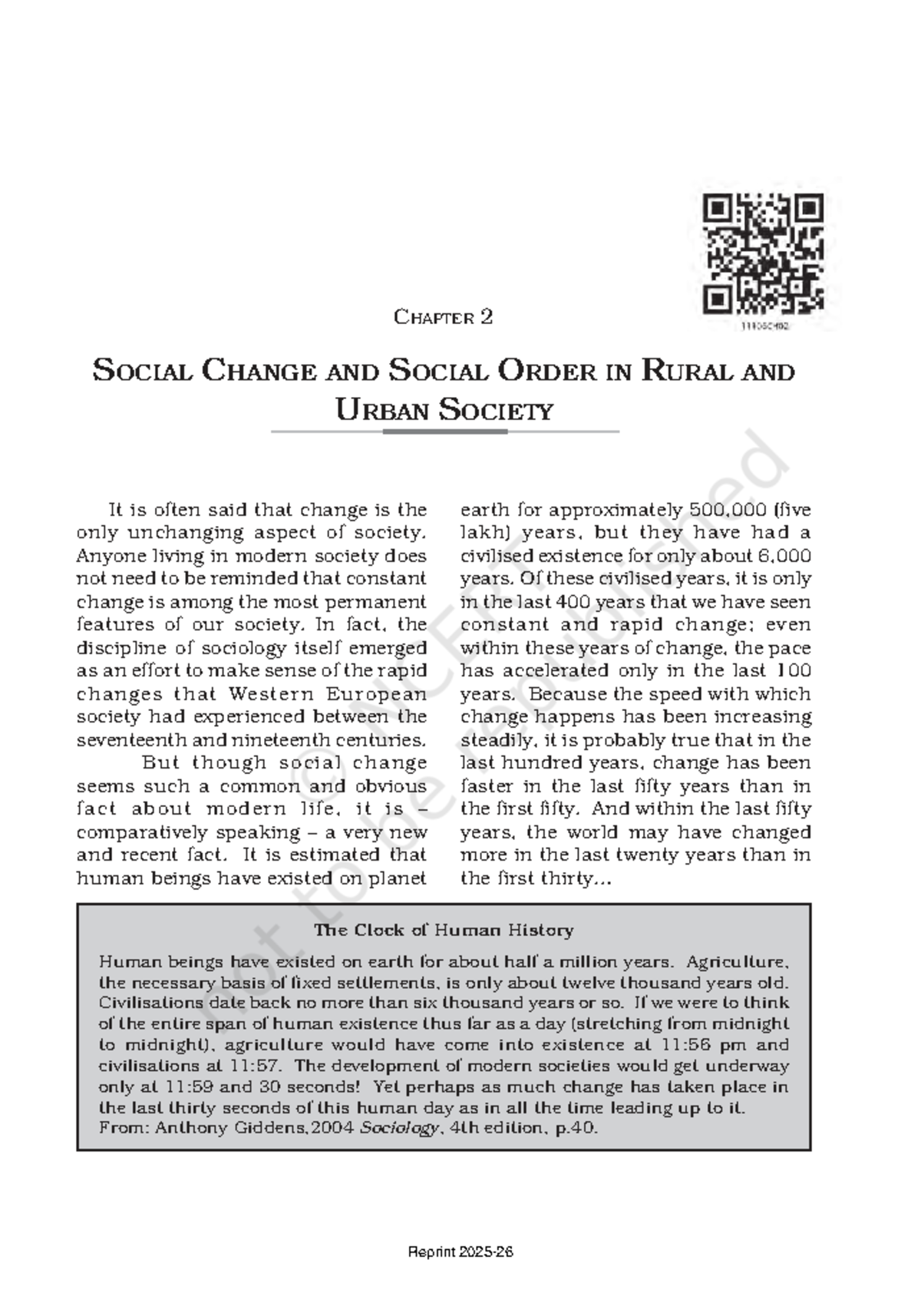 SOCIAL CHANGE & ORDER IN RURAL & URBAN SOCIETY - CHAPTER 2 OVERVIEW ...