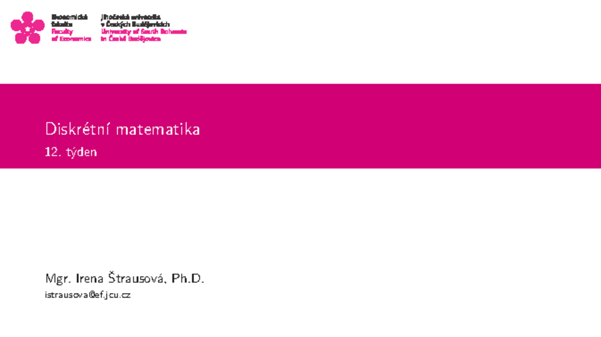 Diskrétní matematika DIM 2-7: Stromy a jejich vlastnosti - Studocu