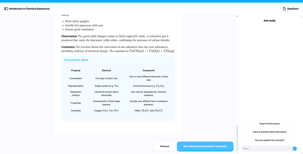 Chemistry 6 - Introduction to Chemical Substances & Reactions - Studocu