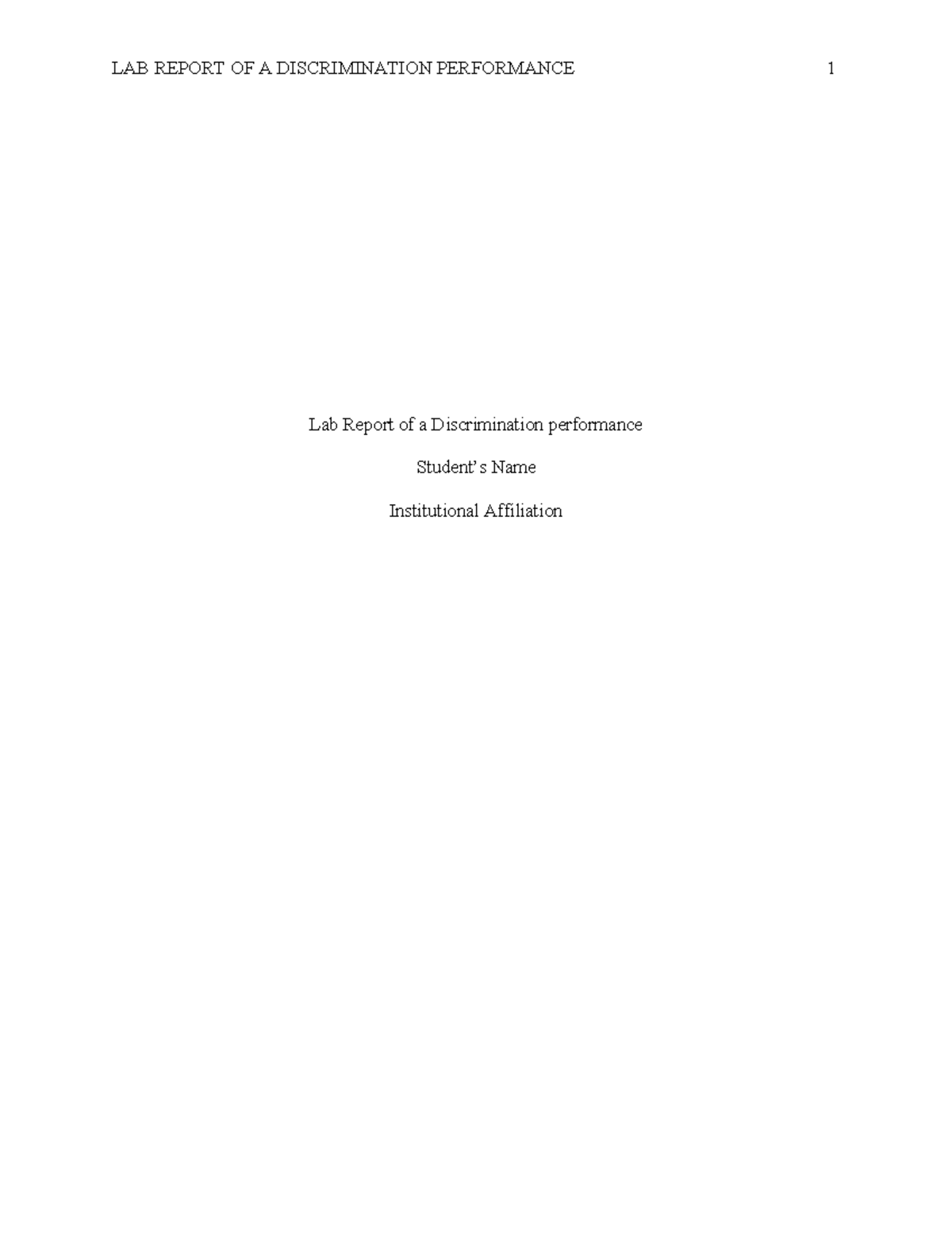 LAB REPORT: Effects of Reinforcement on Rat Discrimination Performance ...