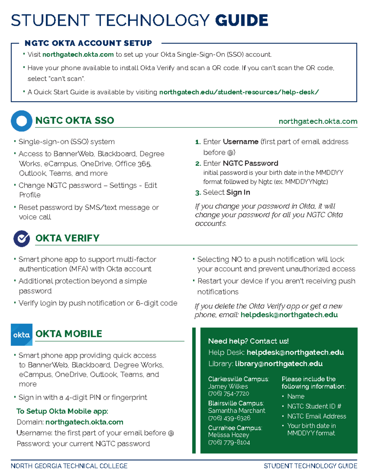 NGTC Student Technology Guide: Accessing Okta, Blackboard, and More - Studocu