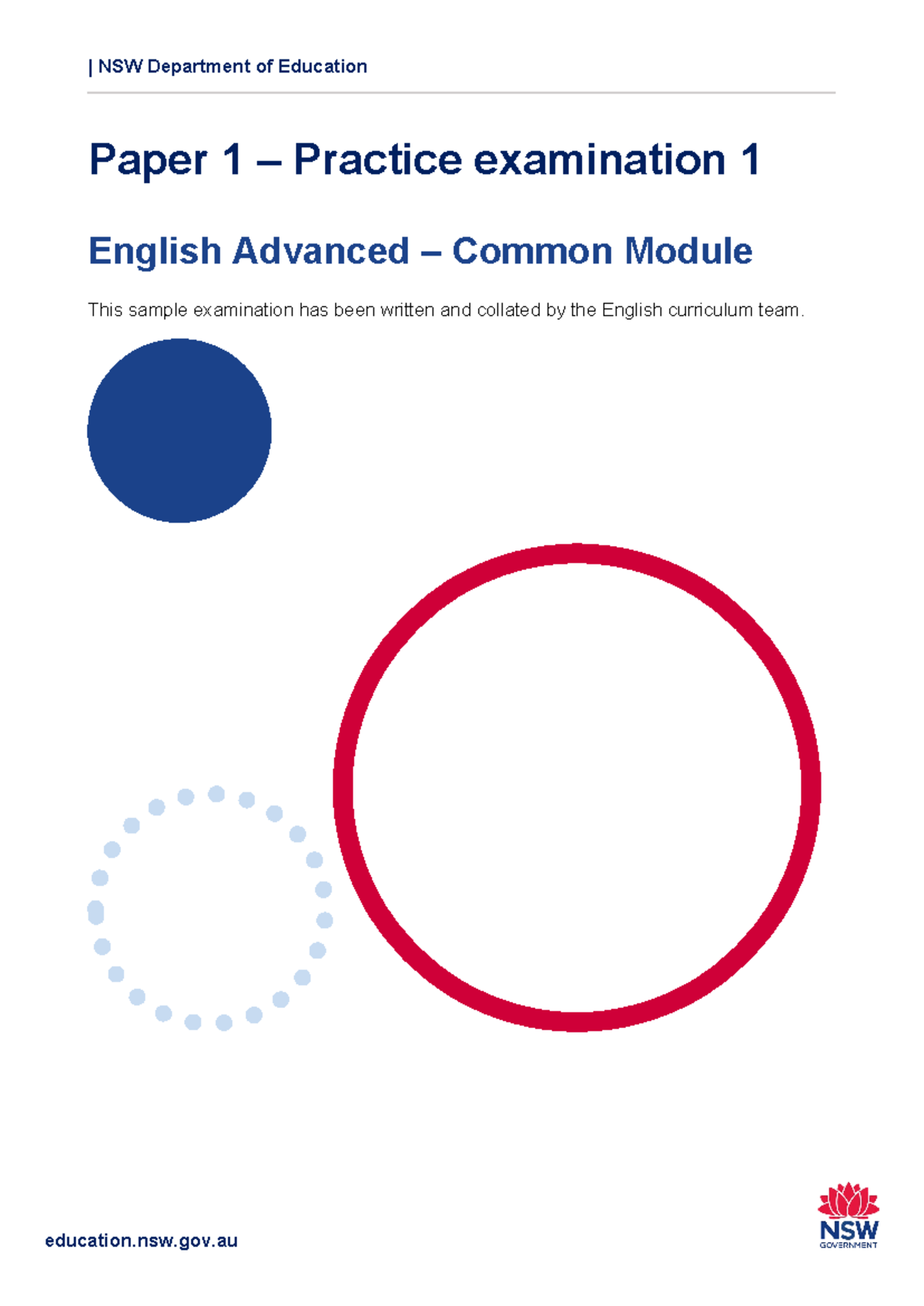 English Advanced - Practice Exam 1 Paper 1: Common Module Insights ...