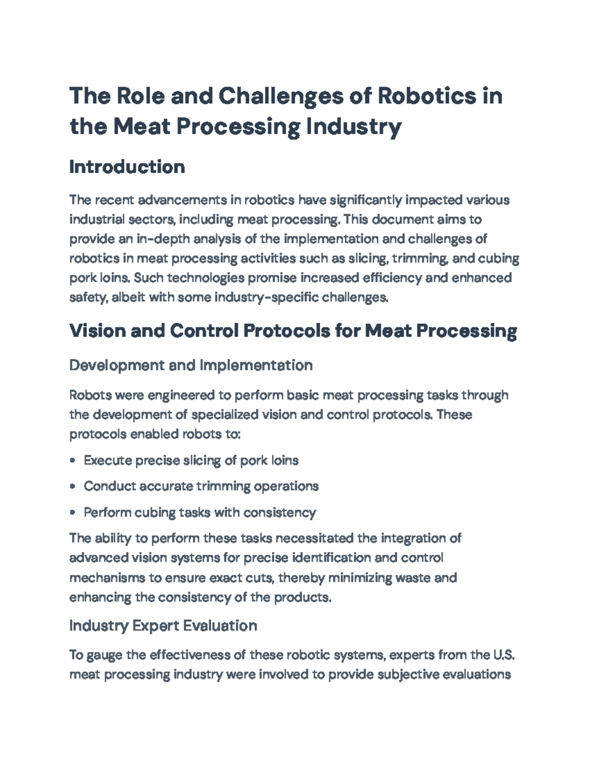 Robotics in Meat Processing: Benefits, Challenges, and Future ...