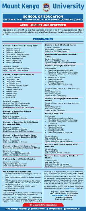 Admission letter for bachelor of education (science) - RONGO 40404 ...