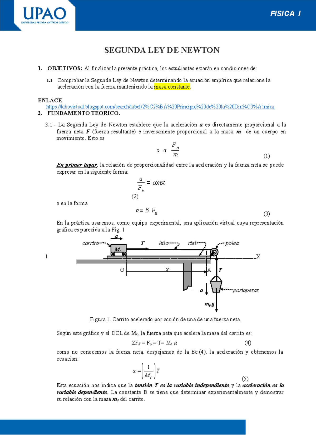 Hoja De Trabajo Con Problemas Sobre La Segunda Ley Del Movimiento De Newton