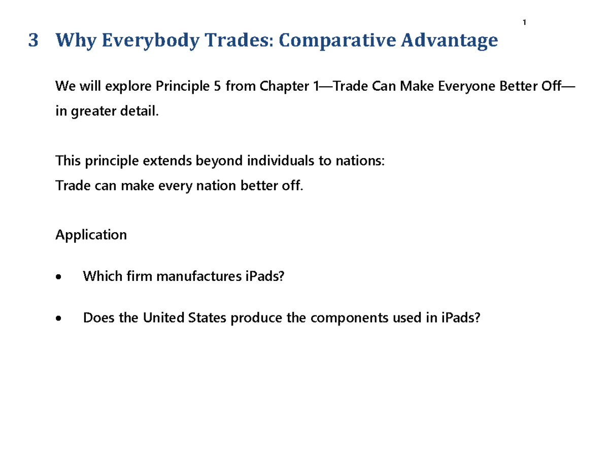 Comparative Advantage in Trade: Insights from Chapter 3 - Slides - Studocu