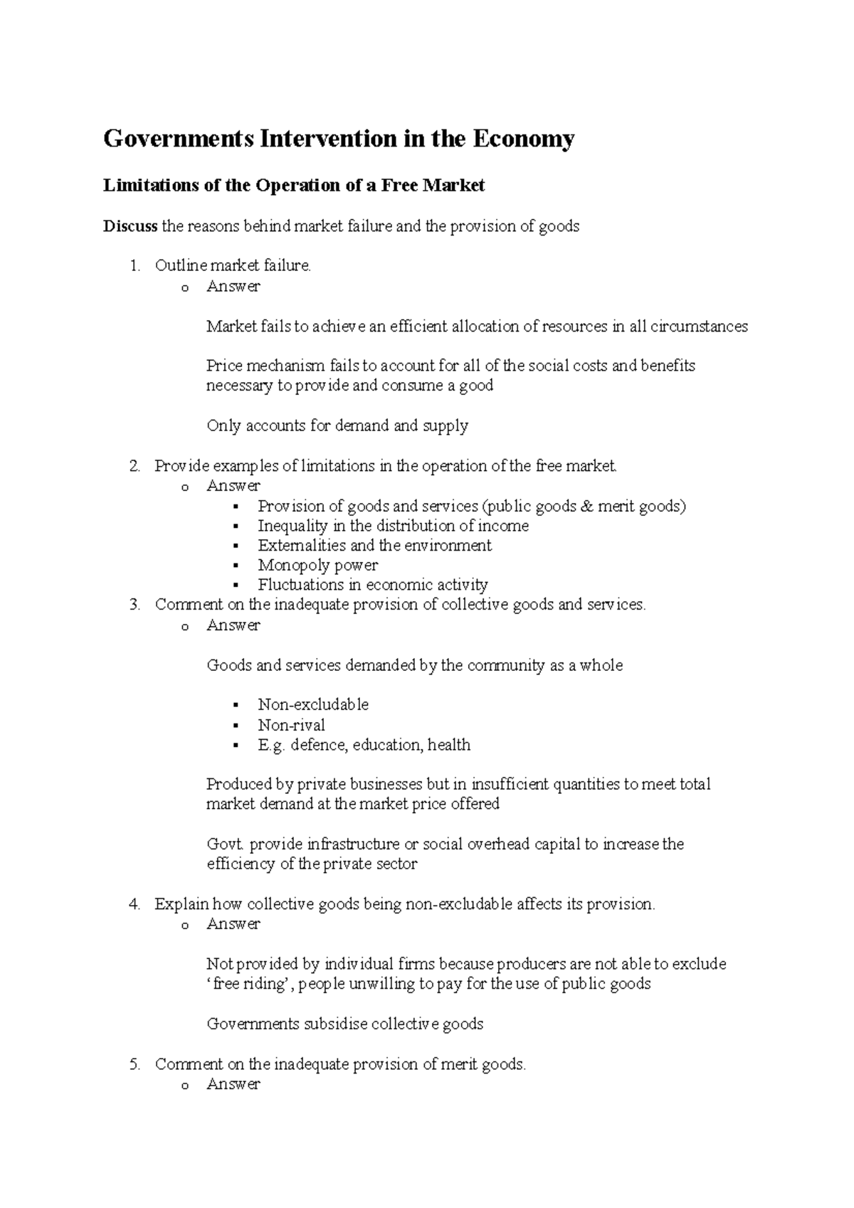 Economics 101: Government's Role & Market Functioning Complete Notes ...