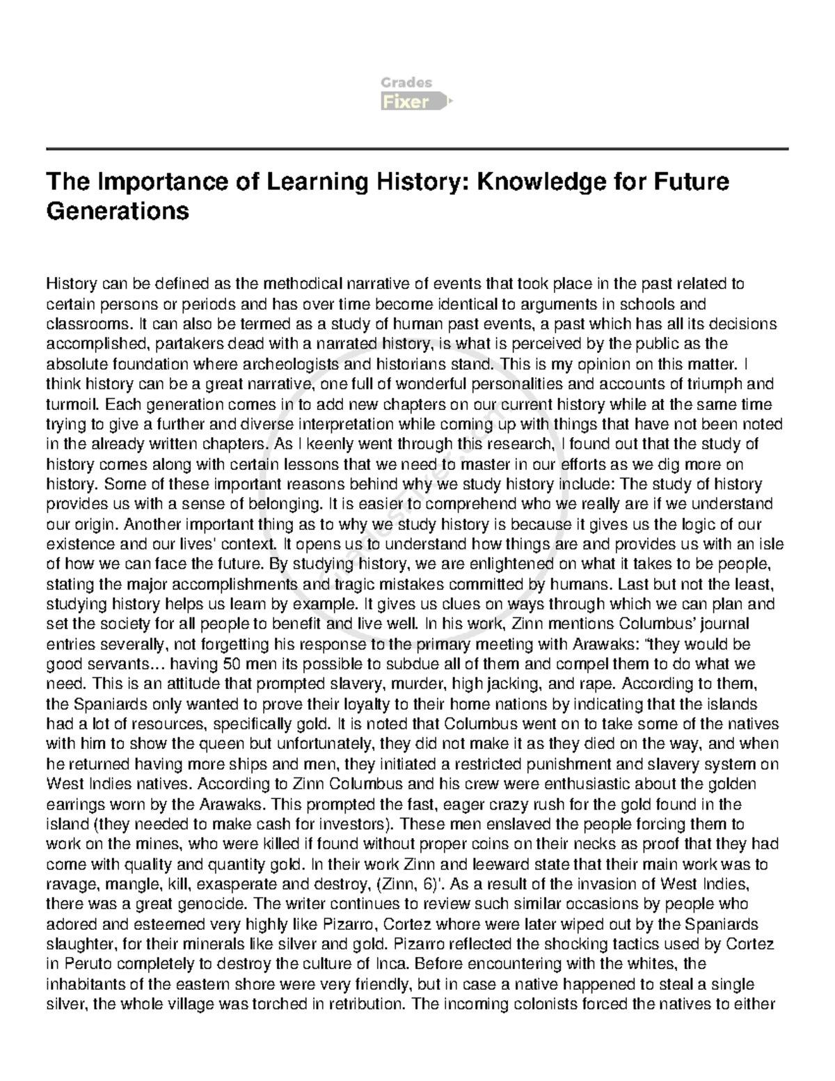 The Significance of Studying History for Future Generations - Studocu