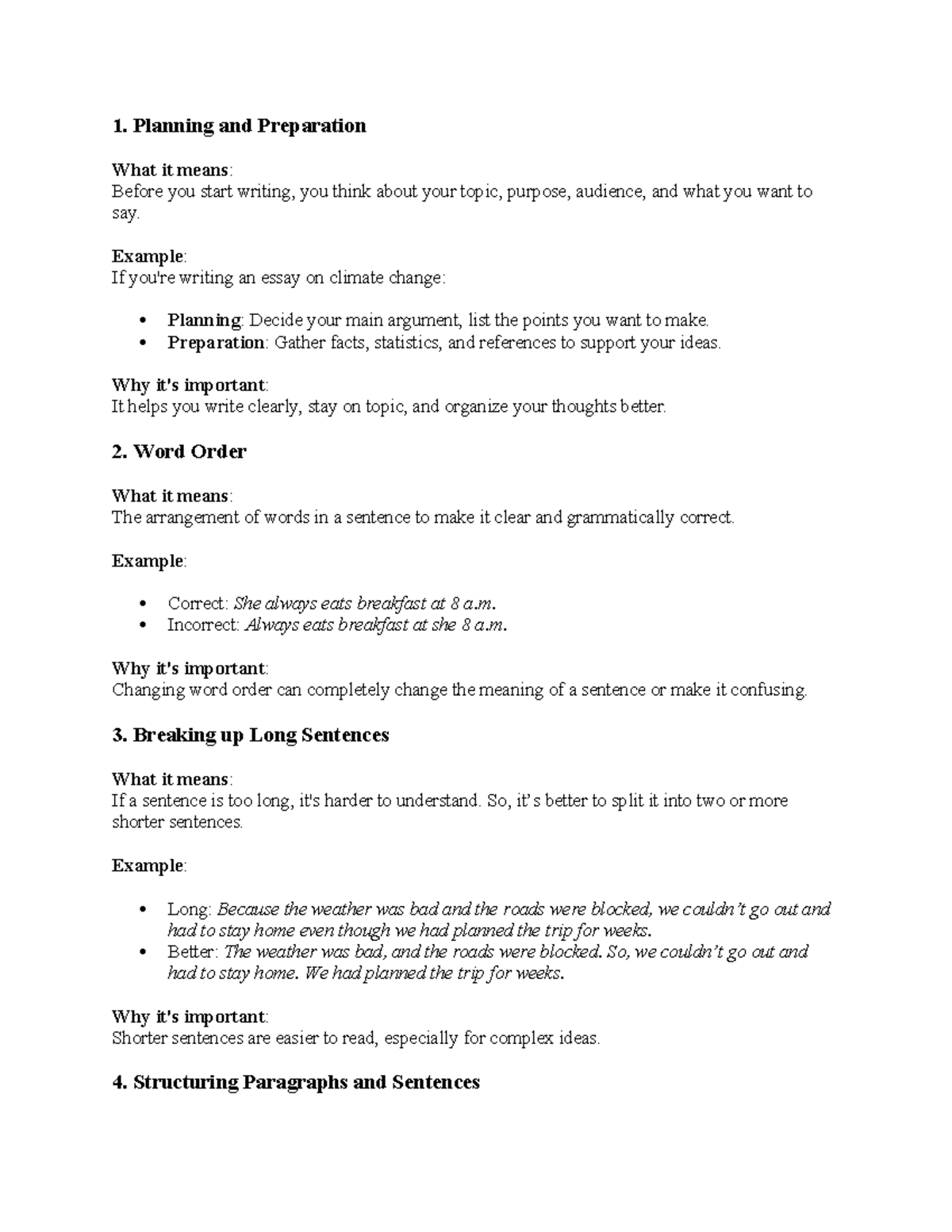 ENG 101: Writing Skills - Planning, Structure, and Clarity Techniques - Studocu