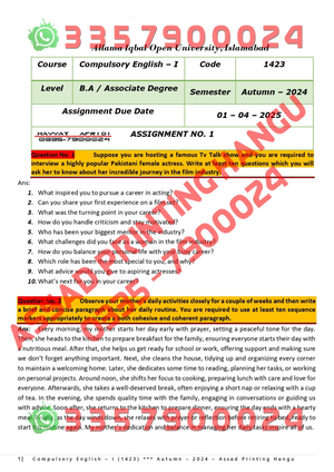 1424-All Aut-2024 - Aiou 1424 solved assignment 1 & 2 for autumn 2024 - Compulsory English-II ...