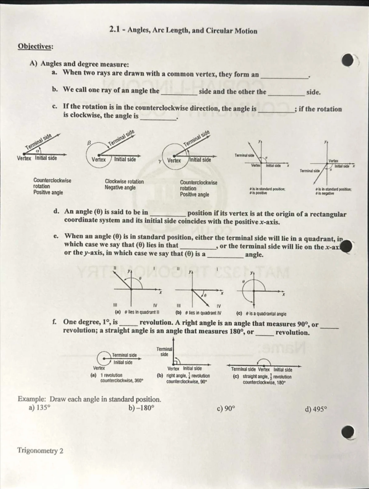 College Trig (MATH 101) final exam review questions and answers - Studocu