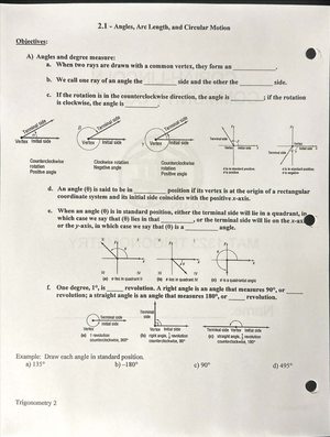Unit circle and graphs of trigonometric functions (Ct 2.5) - Studocu