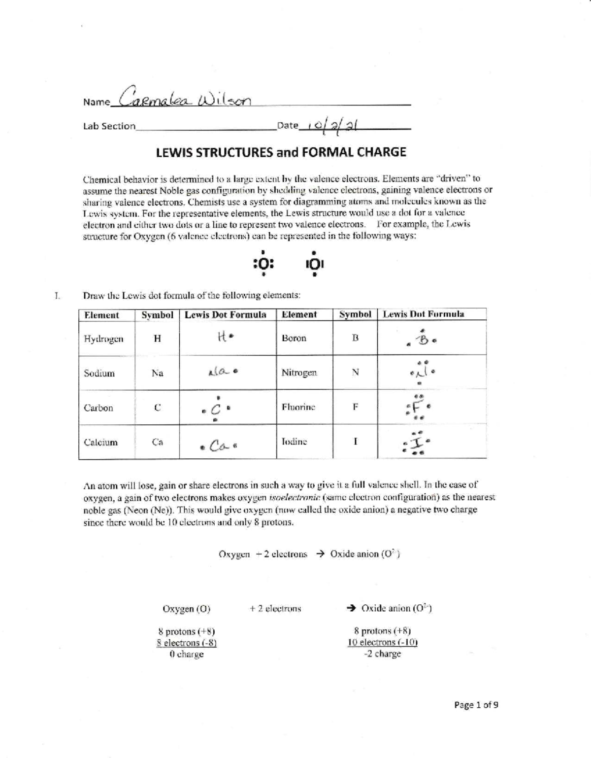 CHEM 101: Lewis Structures and Formal Charge Overview - Studocu