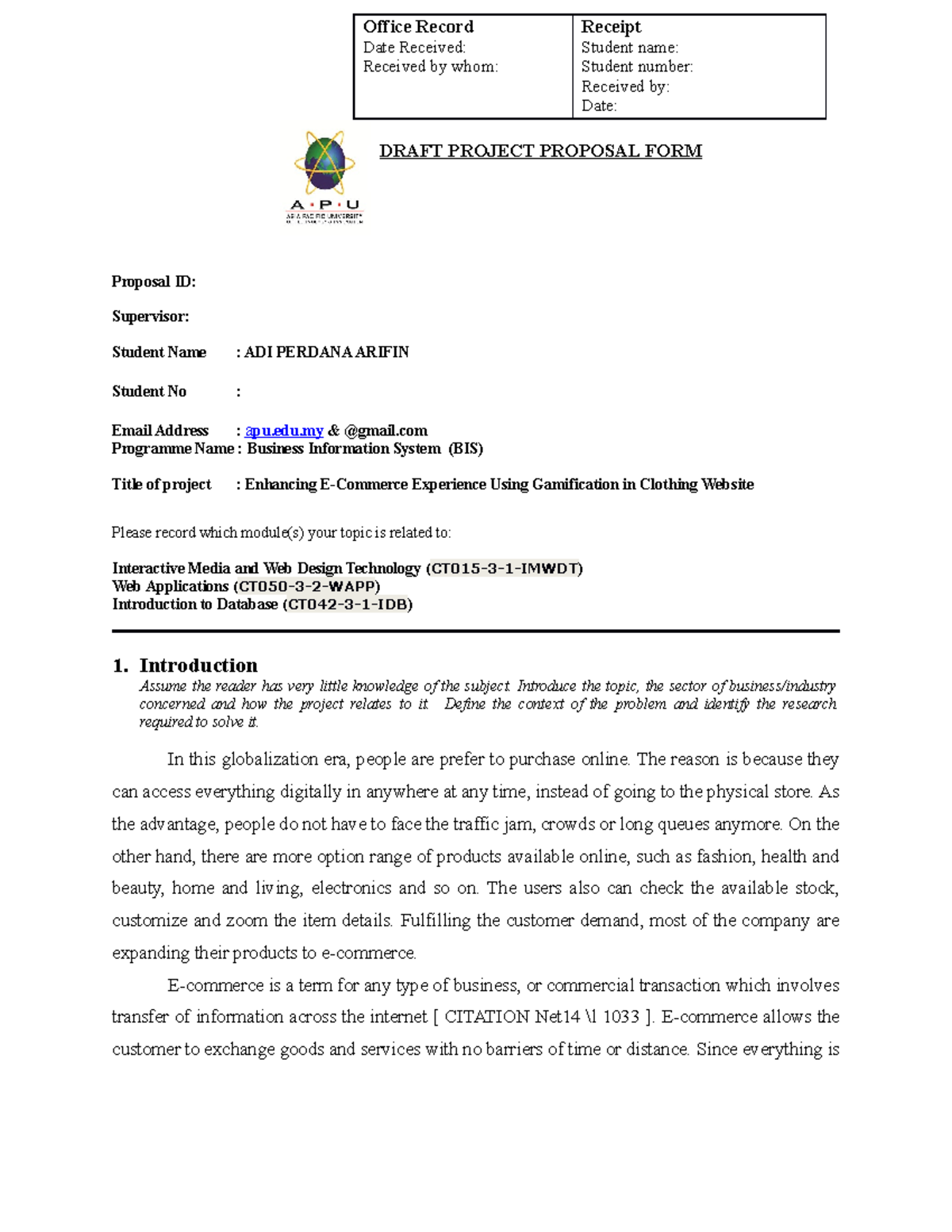 CT050-3-2-WAPP: Project Proposal on Gamification in E-Com Clothing ...