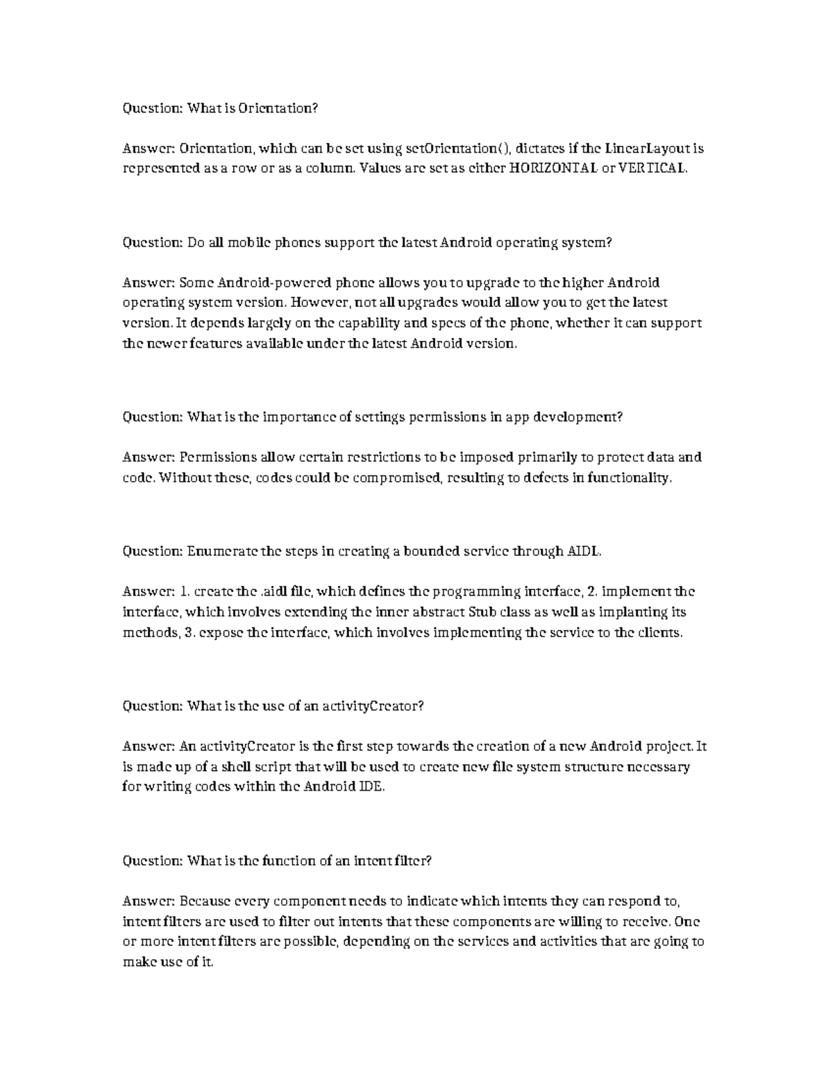 Android App Development: Key Concepts & Functions Explained - Studocu