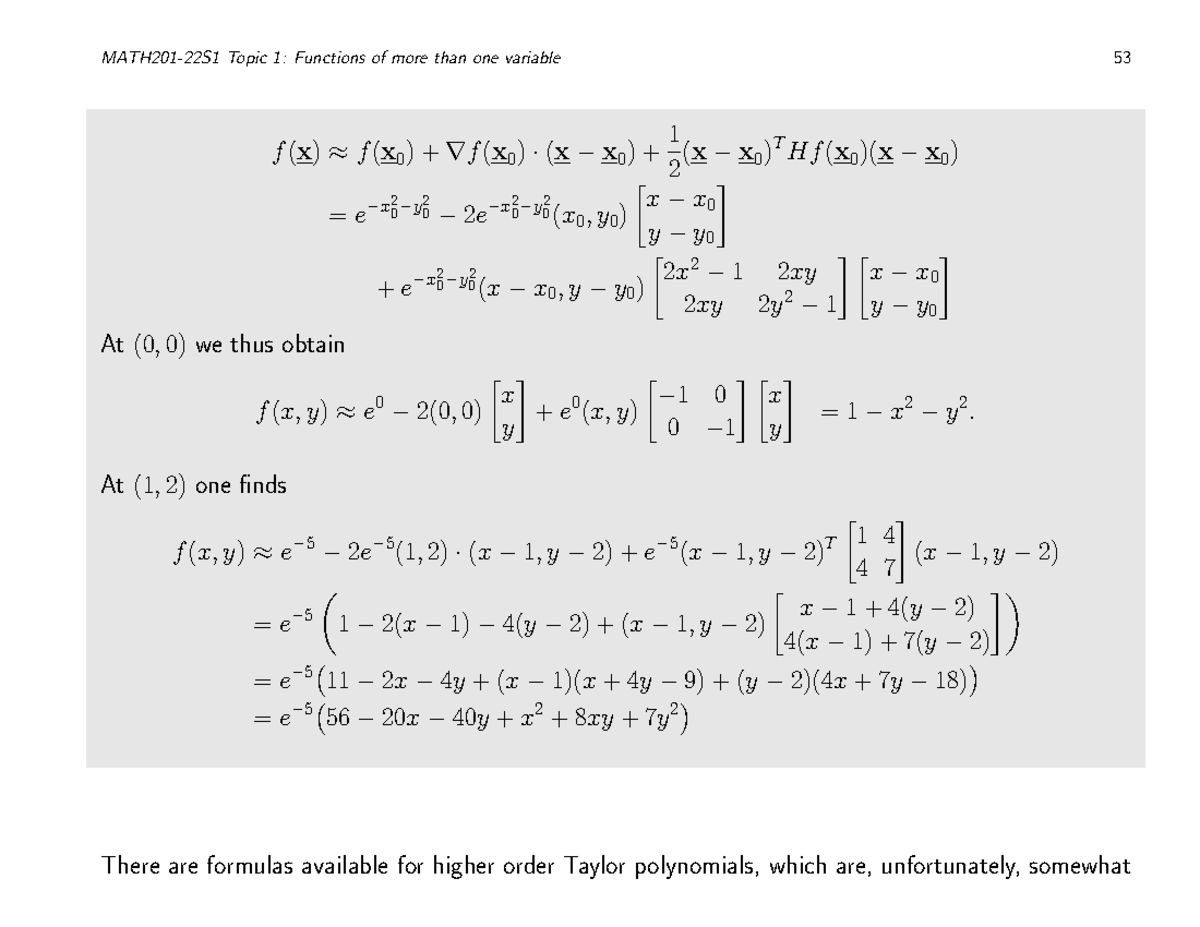 MATH201 Final Exam Worked Examples and Solutions - Studocu