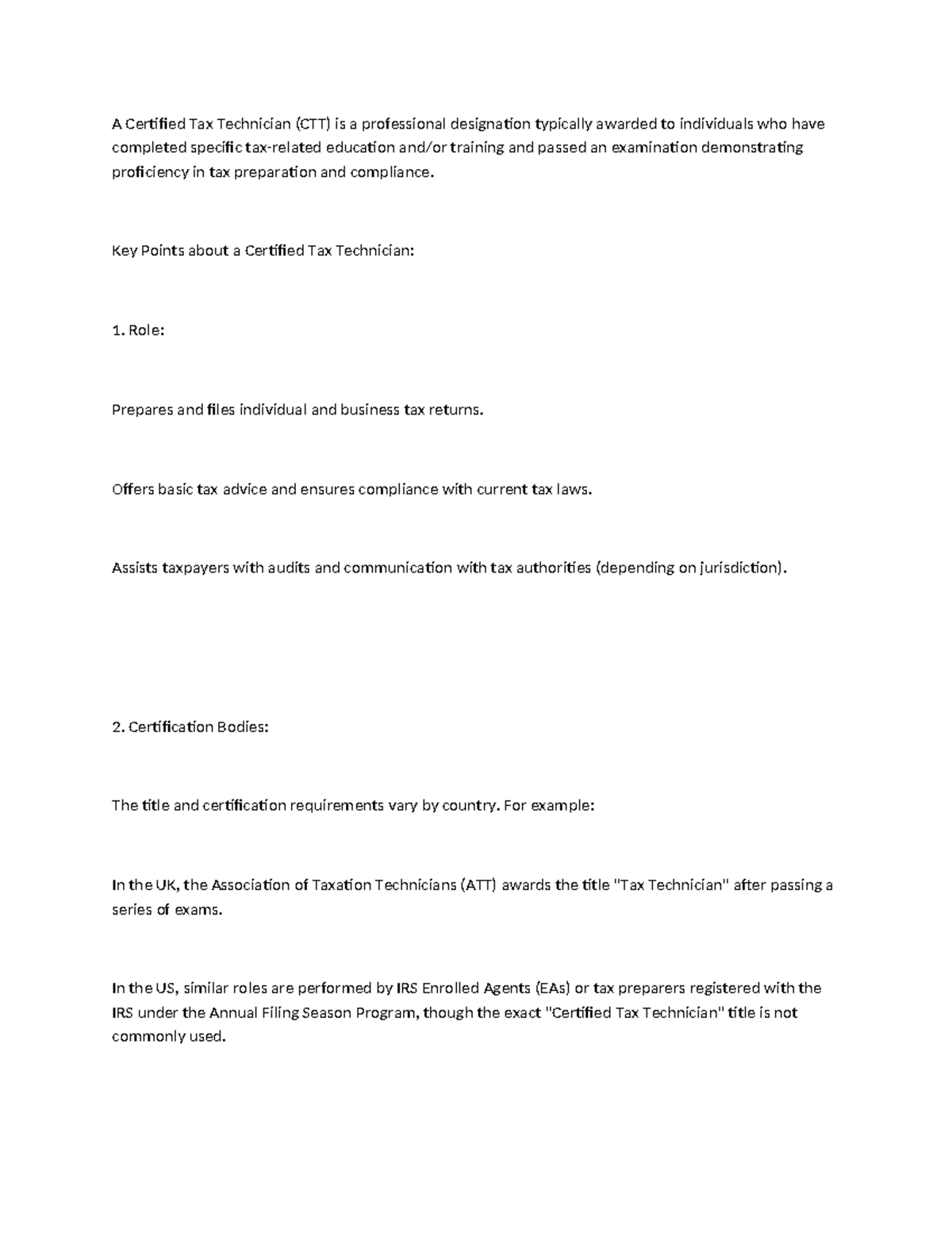 CTT Overview: Role, Certification Bodies, and Key Responsibilities ...