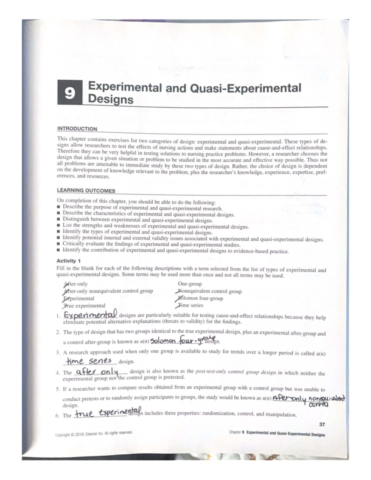 Chapter 9, 10, 11 Activities: Experimental Designs & Systematic Reviews ...