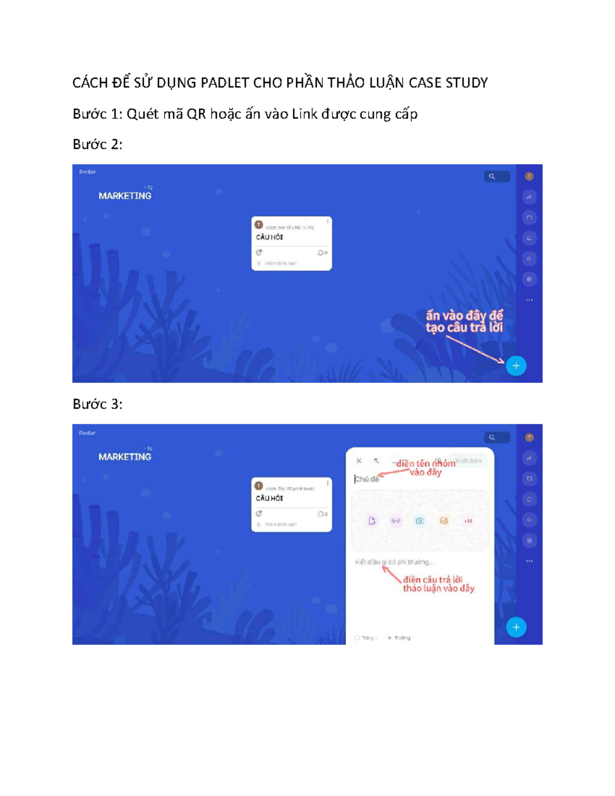 CÁCH SD Padlet - dfasgdgdfh - aaaaaa - CÁCH ĐỂ SỬ DỤNG PADLET CHO PHẦN THẢO LUẬN CASE STUDY Bước ...