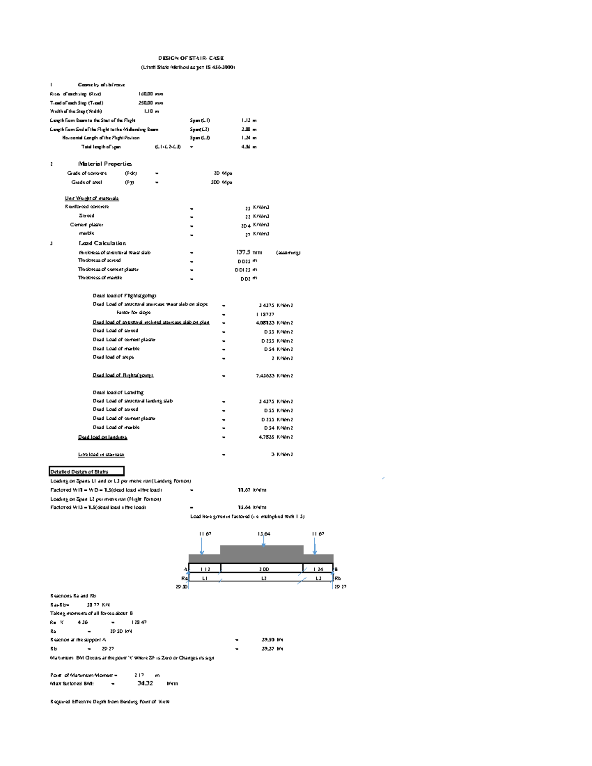 Load Calculation for Staircase Design (Civil Eng 101) - Studocu
