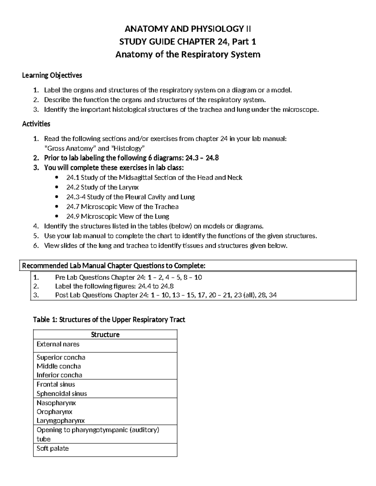 Chapter 24 Respiratory Lab Study Guide (ANP II) - Studocu