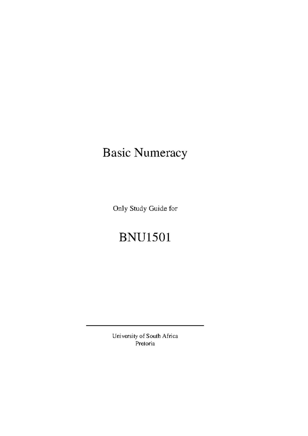 BNU1501 Basic Numeracy Study Guide: Key Concepts and Operations - Studocu