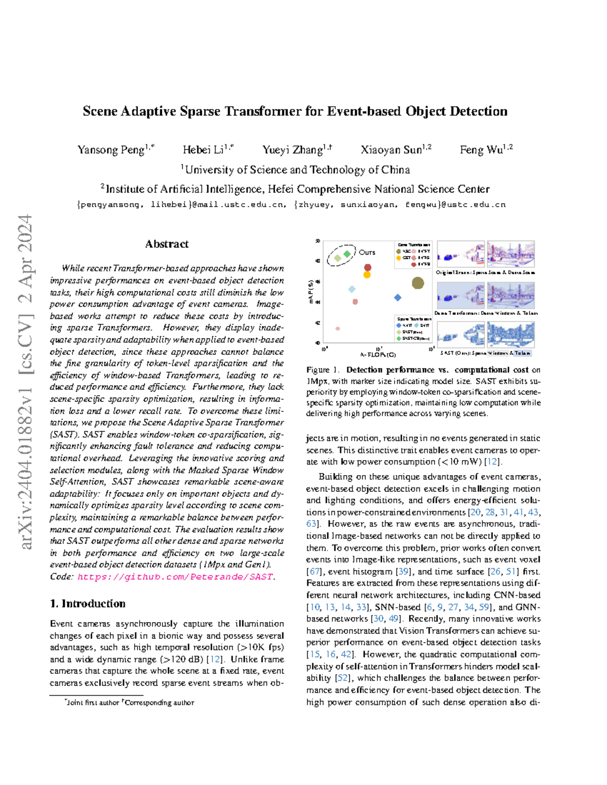CVPR2024: Scene Adaptive Sparse Transformer for Event-based Object Detection - Studocu