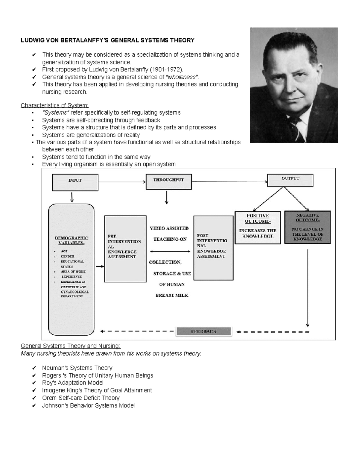 21 - Module - LUDWIG VON BERTALANFFY’S GENERAL SYSTEMS THEORY This theory may be considered as a ...