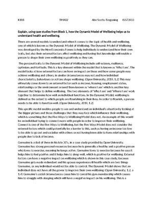 K118 TMA03 - I K118 TMA Part A: Briefly outline the biomedical, social ...