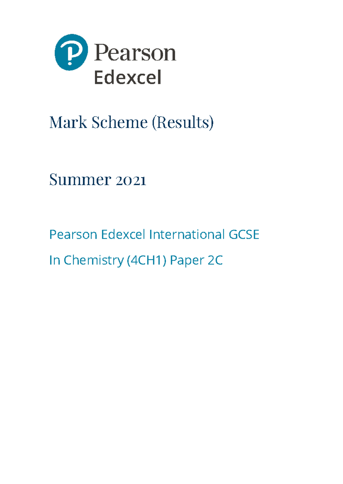 Mark Scheme (Results) Summer 2021 - Pearson Edexcel International GCSE ...