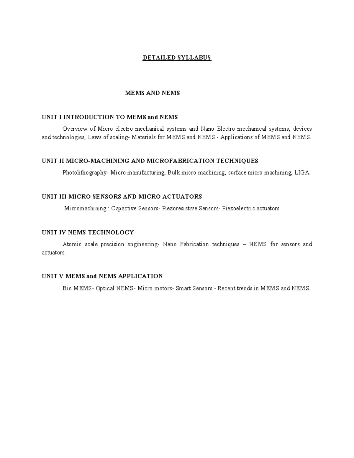 MEMS & NEMS-1: Comprehensive Study Notes on Devices & Applications ...