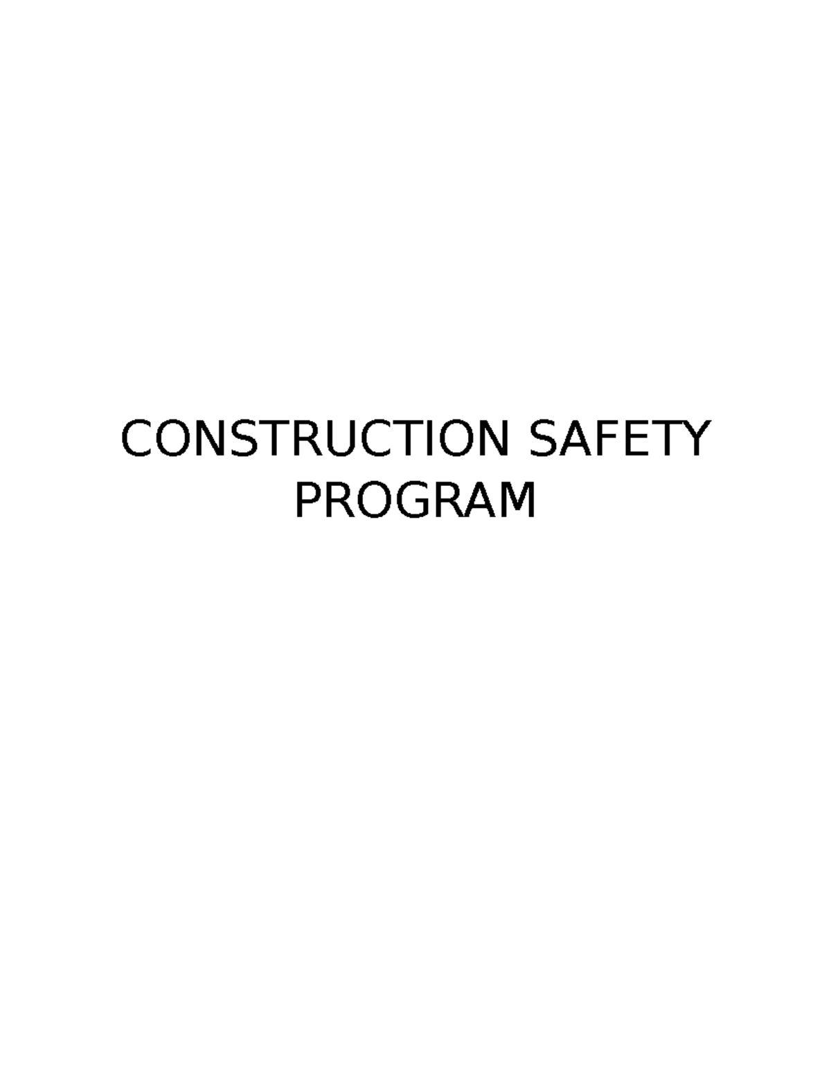 Construction Safety Program Guidelines and Checklists - Studocu