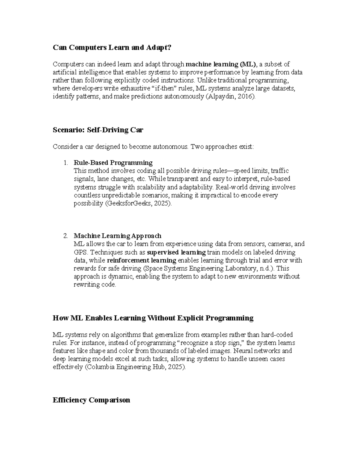 Unit 1 Discussion Forum: Can Computers Learn and Adapt? - Studocu