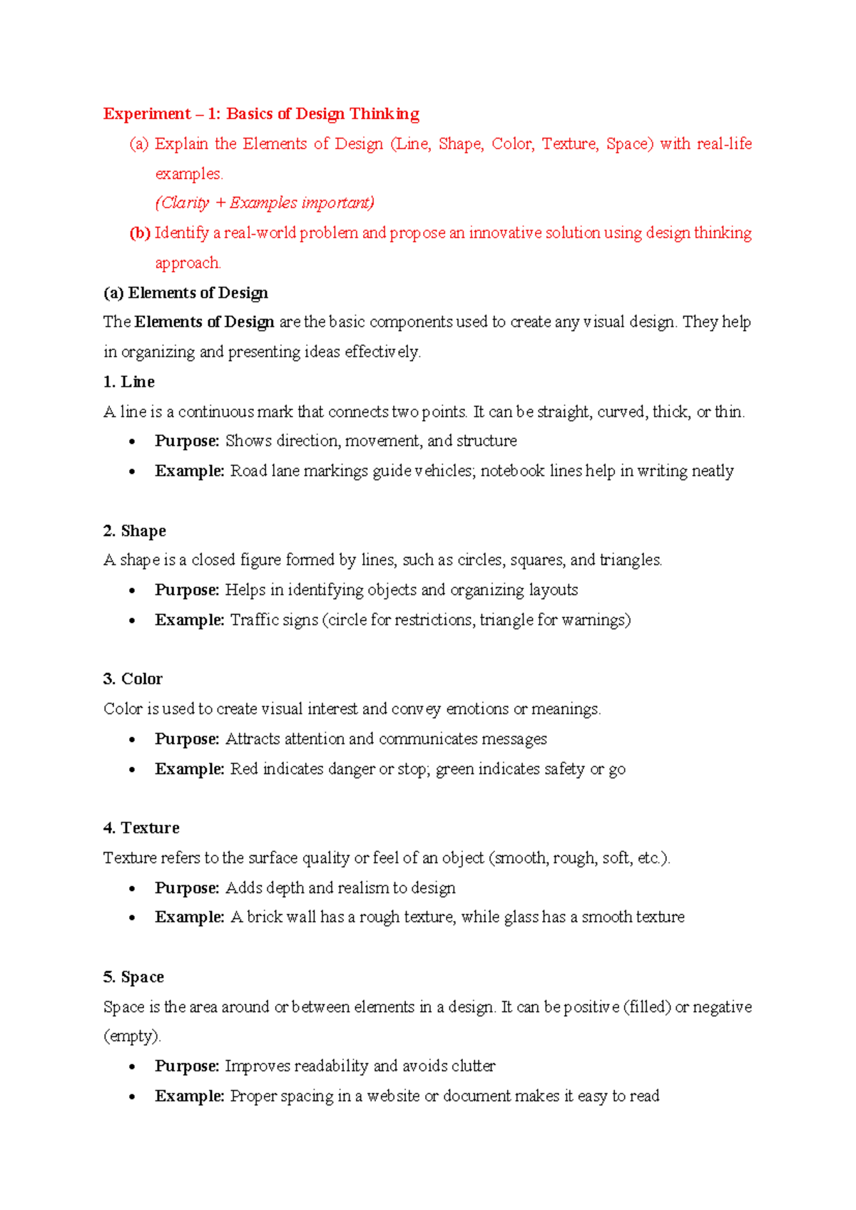 Experiment 1: Design Thinking Basics & Innovative Solutions (Dti 101 ...