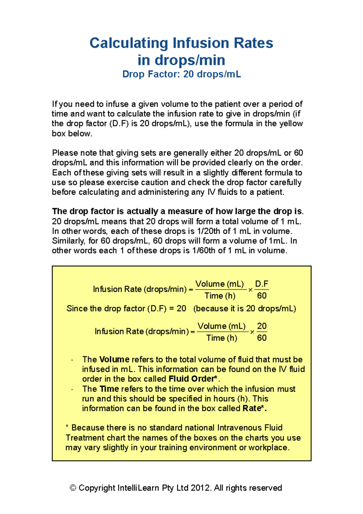 Nursing BSN Infusion Rates Calculation: drops/min Methods and Examples ...