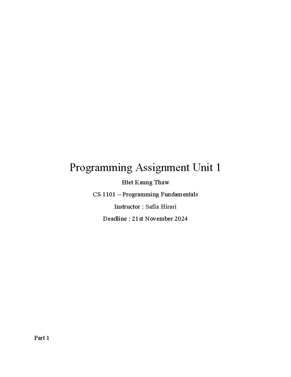 CS 1101 Programming Assignment 1: Understanding Python Basics - Studocu