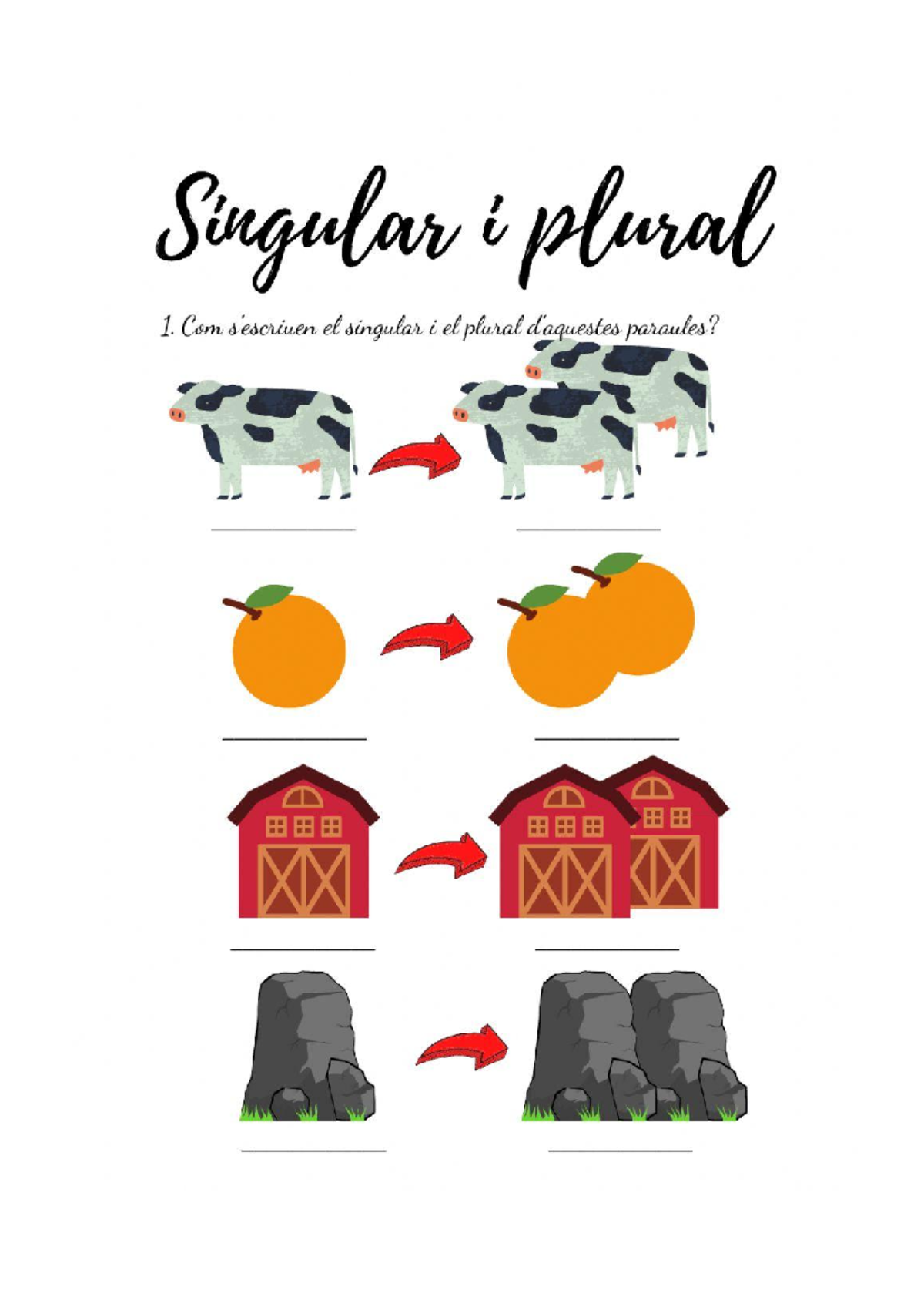 Worksheet 222940 - Llengua Catalana i Literatura - Singular i plural 1 ...