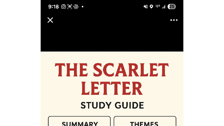 ENG 6:25 The Scarlet Letter Study Guide: Summary & Themes - Studocu