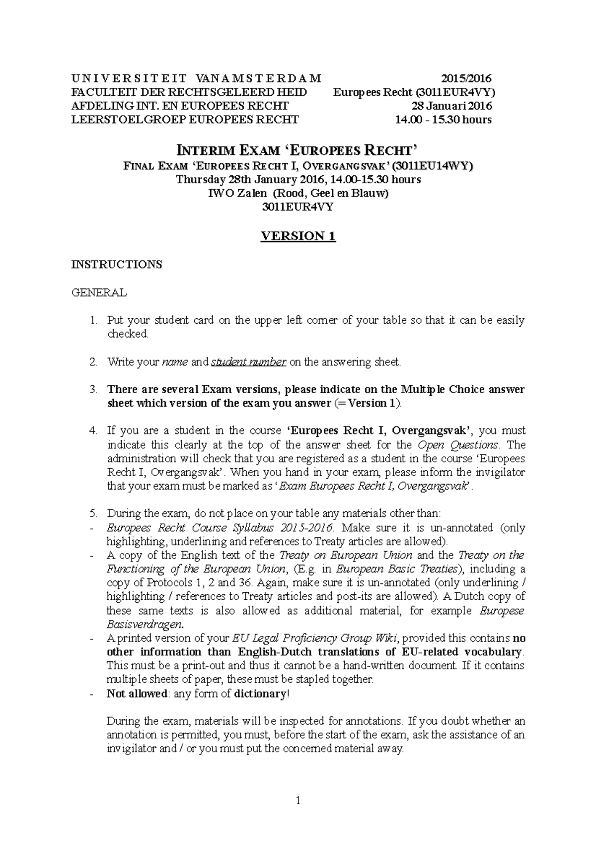 Interim Exam ER 28 January 2016 Q(version 1)(final) - U N I V E R S I T ...