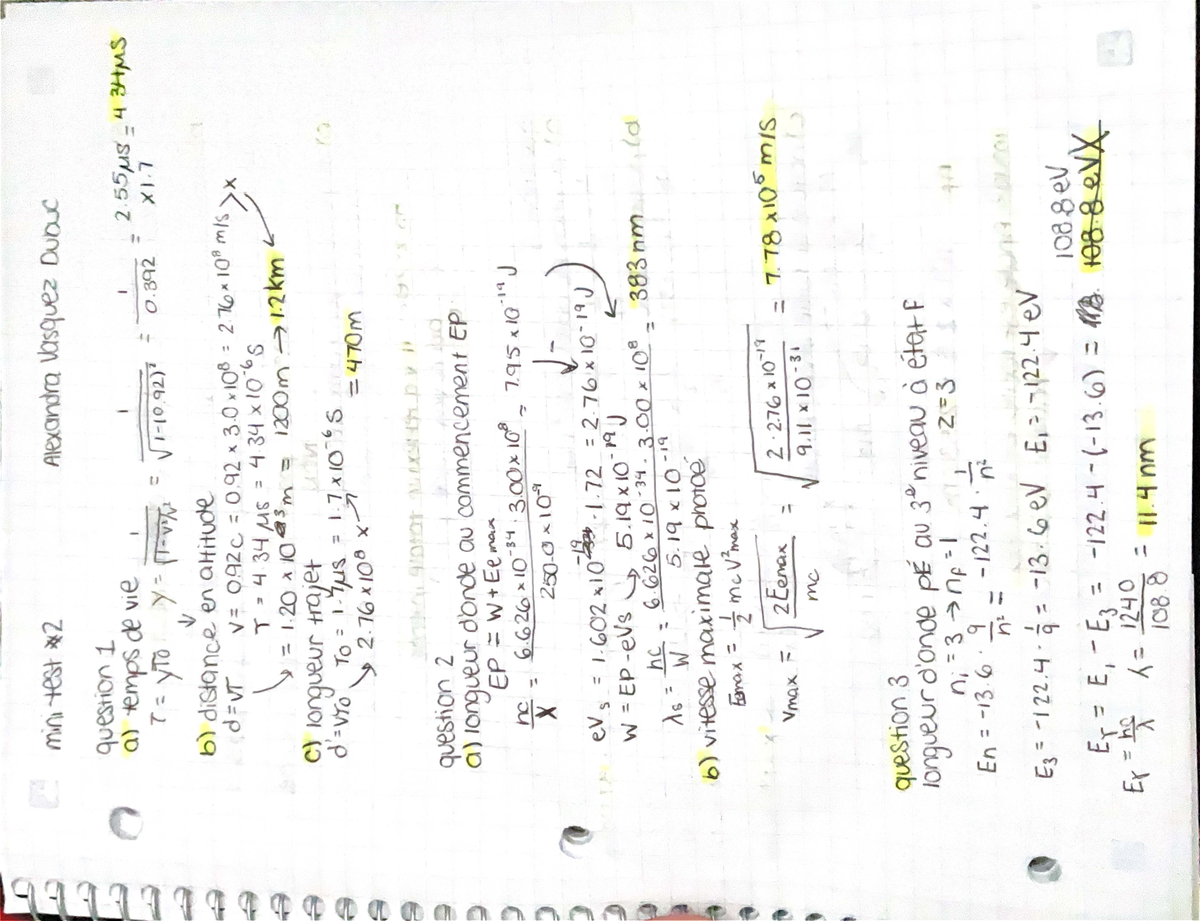 Mini Test 2 - Answers for Alexandra Vasquez Dubuc - Studocu