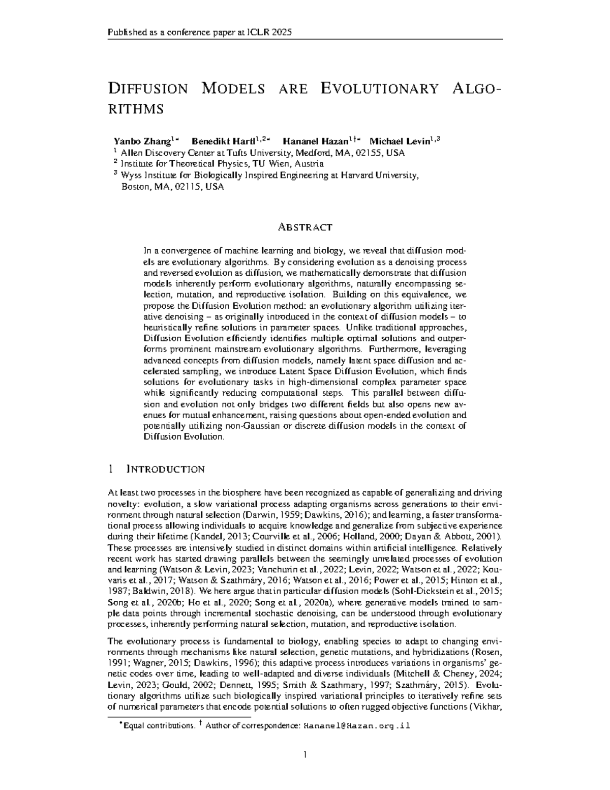 Diffusion Models are Evolutionary Algorithms - DIFFUSION MODELS ARE ...