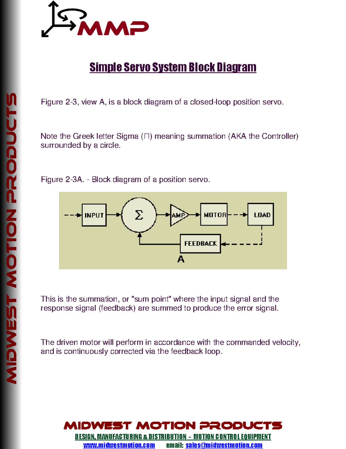Servo System Block Diagram - Midwest Motion Products DESIGN ...