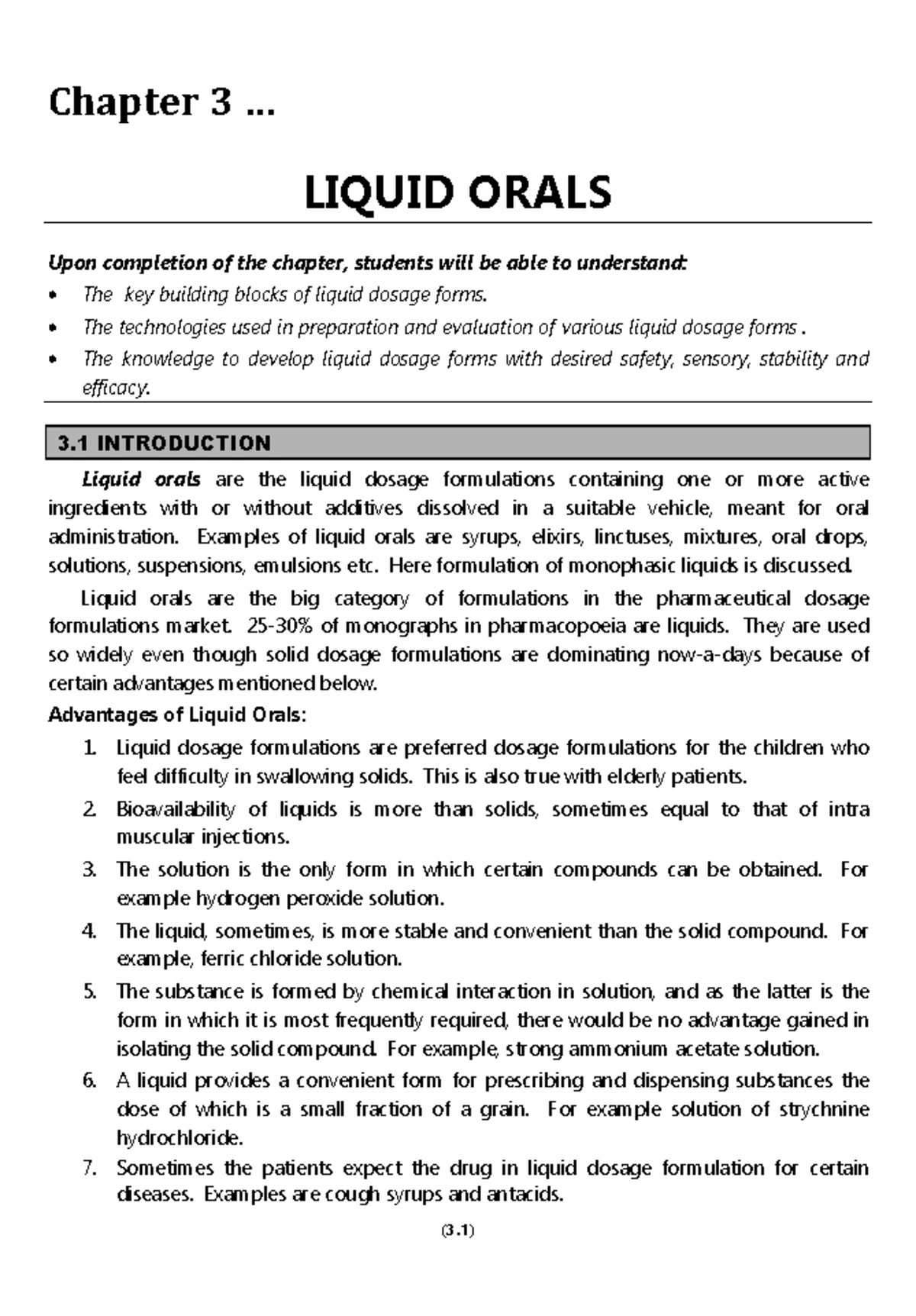 Liquid orals : definition . types ( solution , suspension etc) - (3 ...
