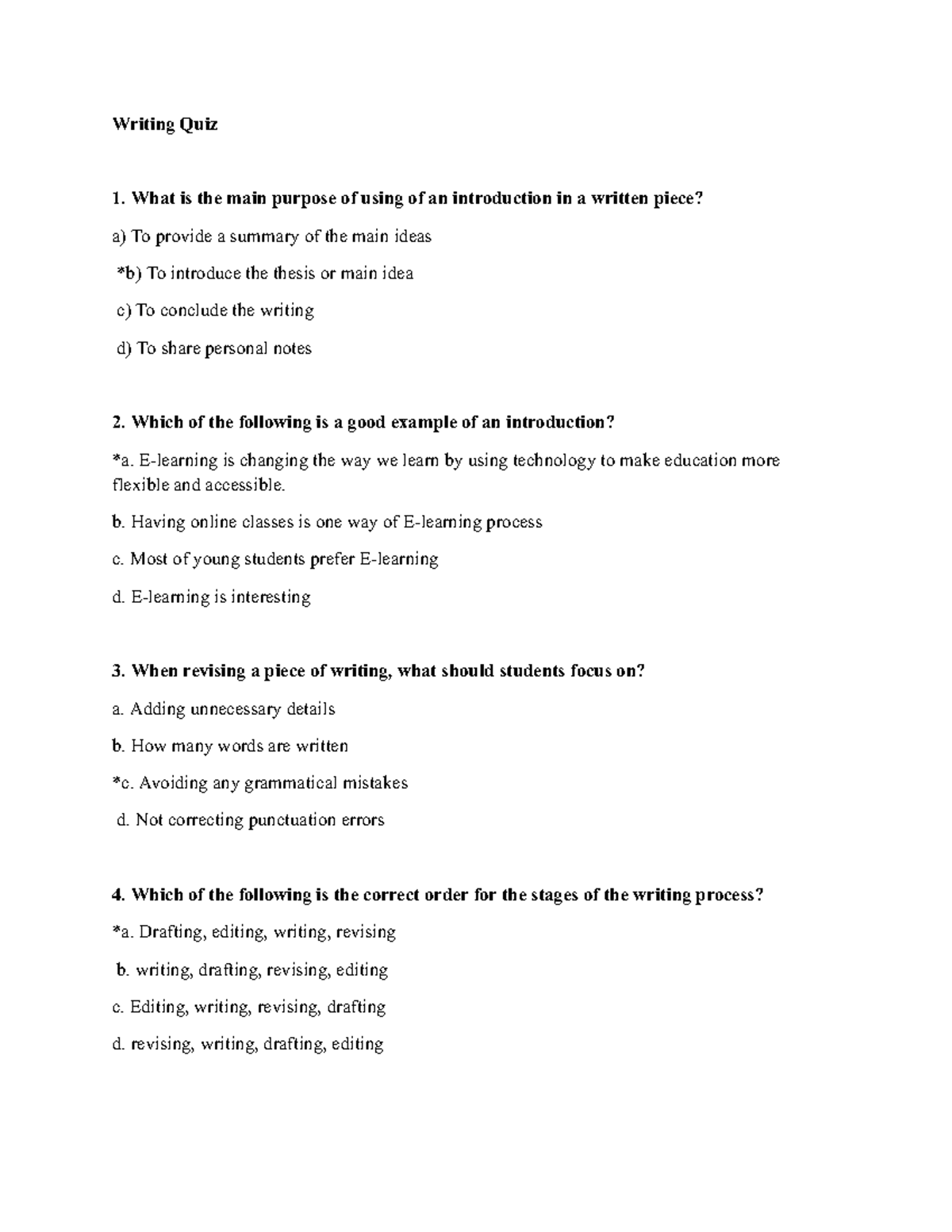 Writing Quiz 2 - Key Concepts and Best Practices - Studocu