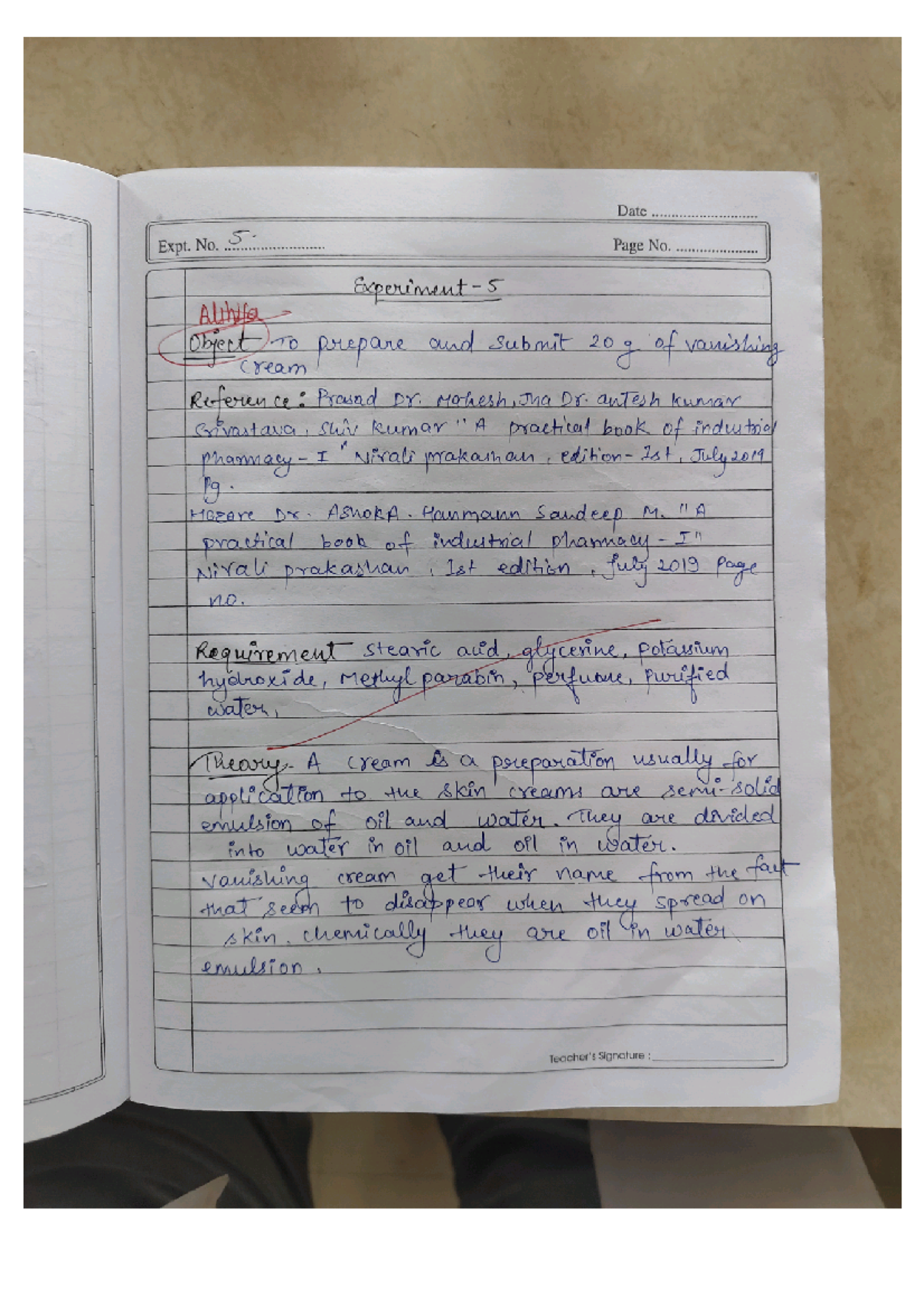 Industrial - Date Expt. No. 5. Page No. Experiment 5 Alihita Object To ...