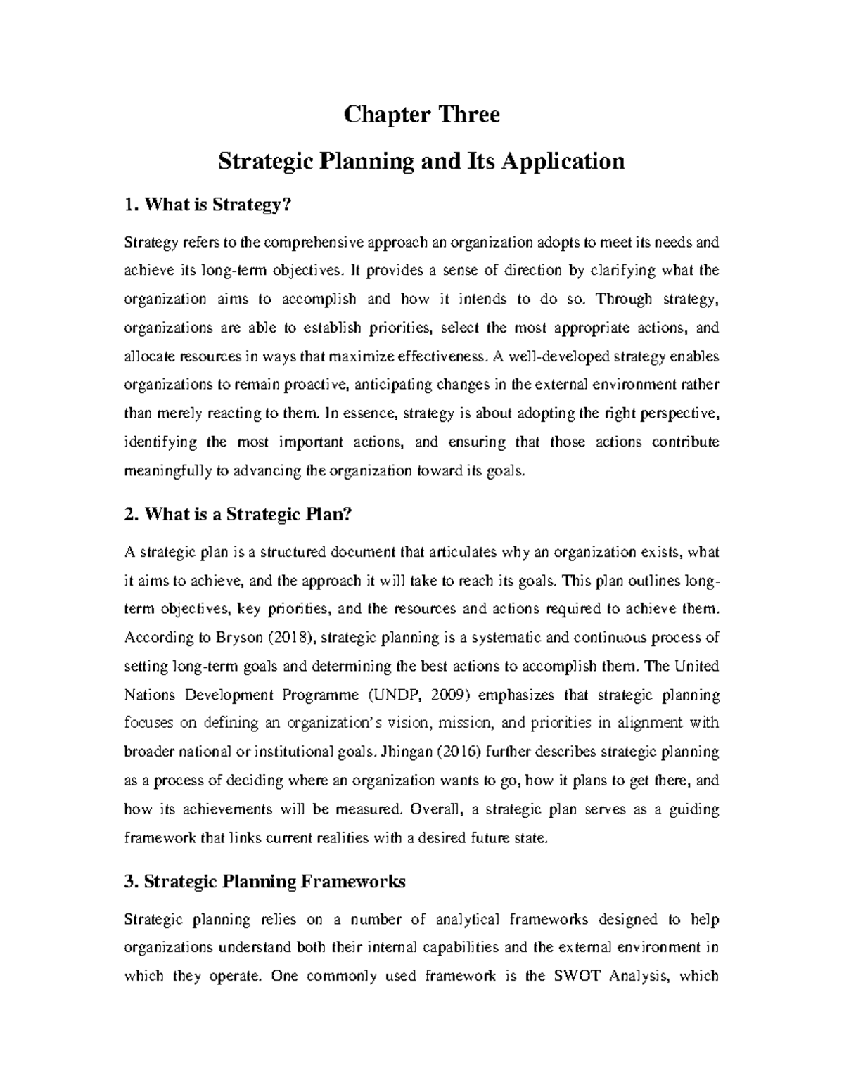 Chapter 3 Strategic Planning: Frameworks and Implementation - Studocu
